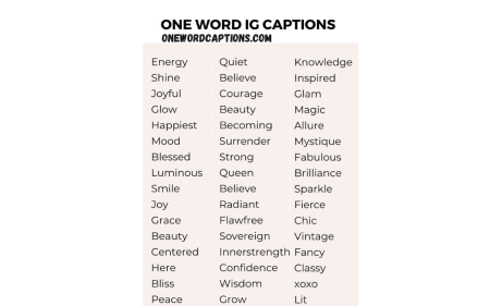 280+ Best One Word Captions For Instagram, TikTok & Facebook - One Word ...